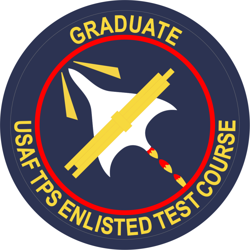 Edwards AFB Graduate USAF TPS Enlisted Test Course Patch 3.5" Full Color