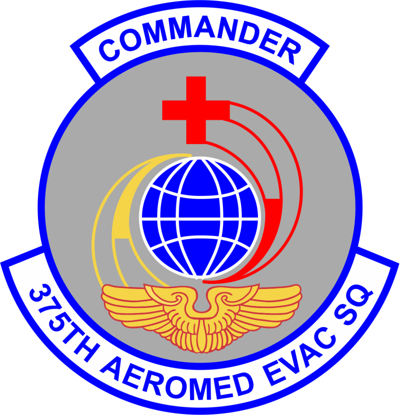 Scott AFB 375th AEROMED EVAC SQ Commander Full Color Patch 4"