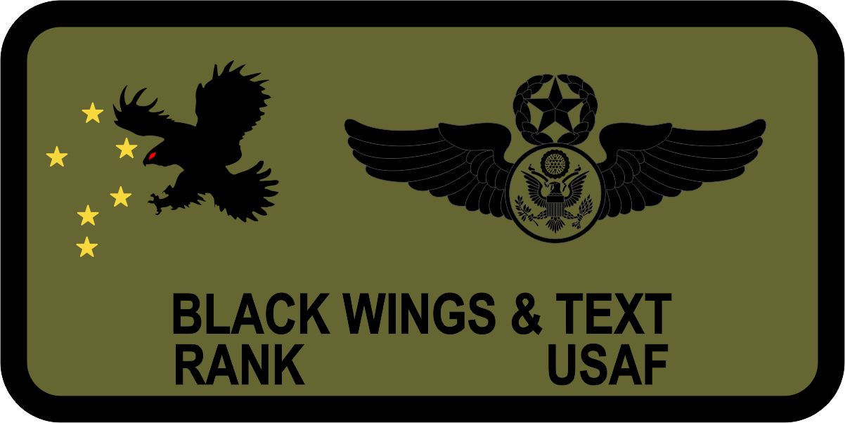 Will Rogers ANG 306 IS Name Tag - Subdued Green Background, Black ...