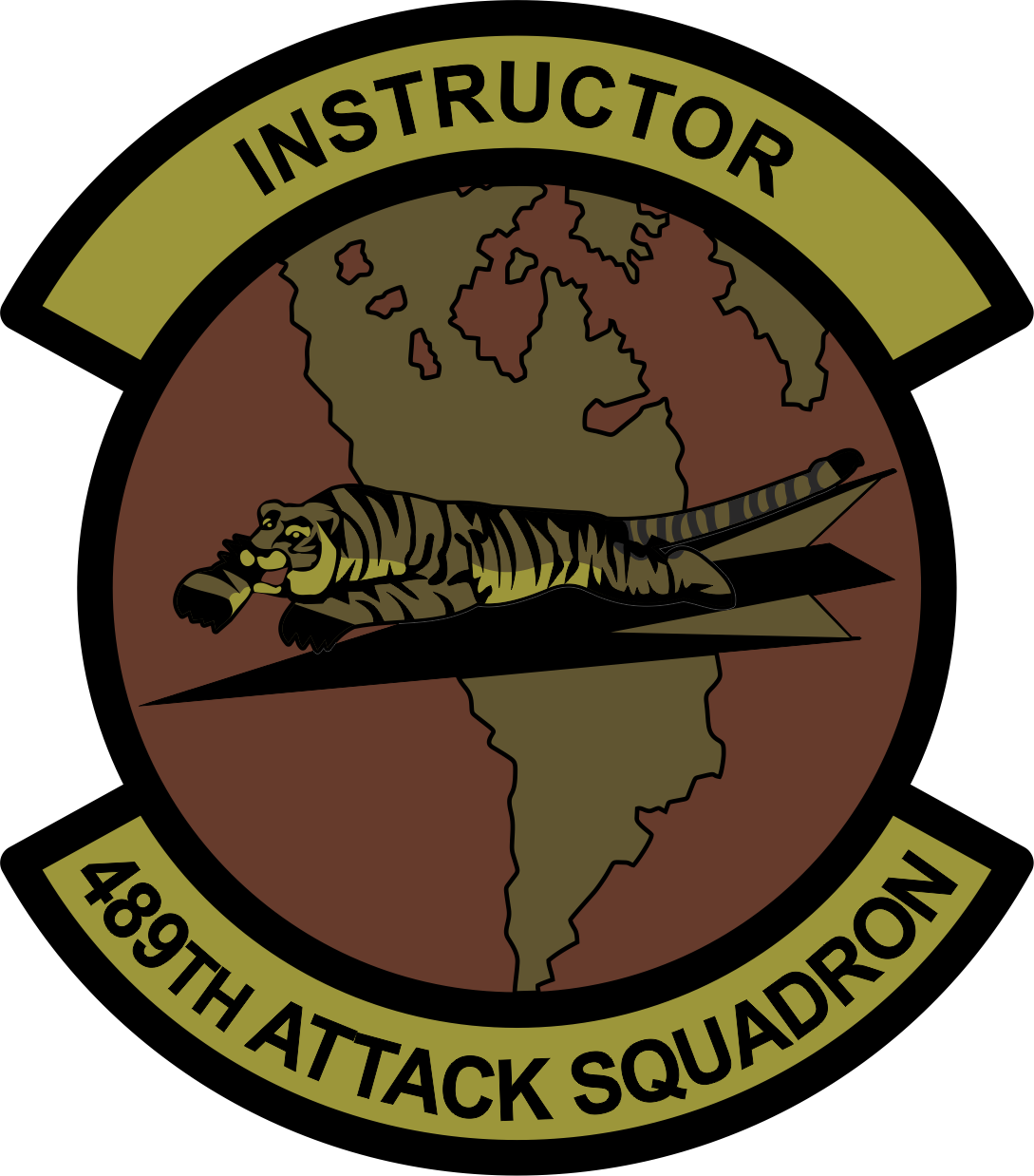 Creech AFB 489 ATKS - Tiger on Top of Airplane, OCP 4" with velcro ...