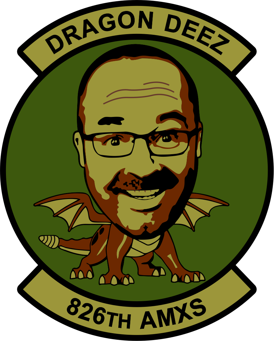 Nellis AFB 826 AMXS Dragon Deez 3.5" Patch with velcro