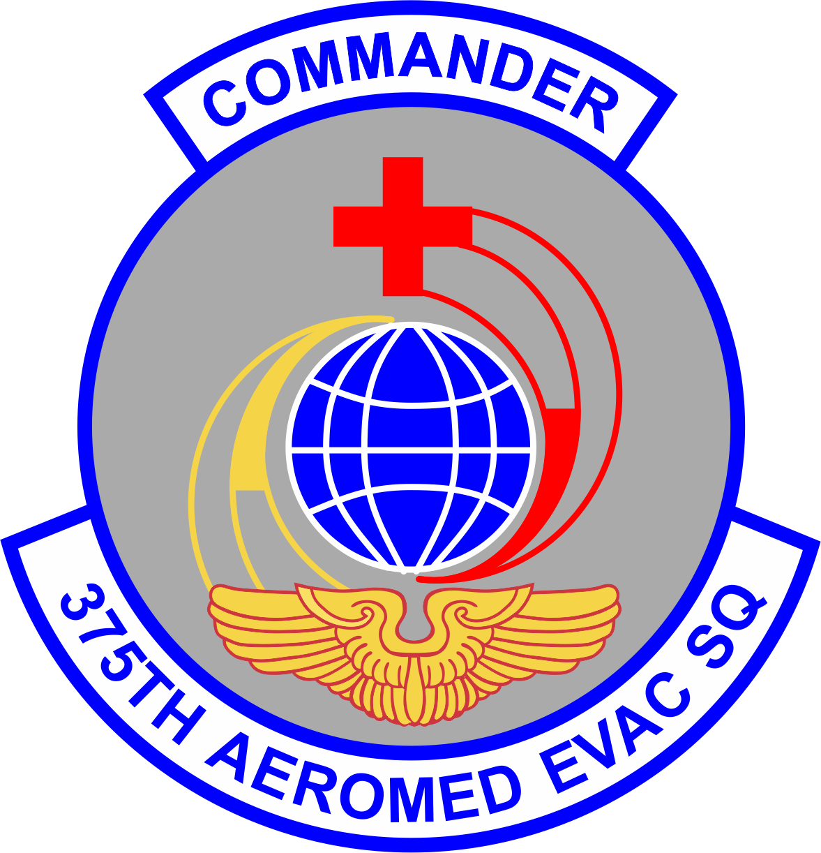 Scott AFB 375th AEROMED EVAC SQ Commander Full Color Patch 4"